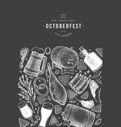 Oktoberfest flyer banner beer festival logo Vector Image