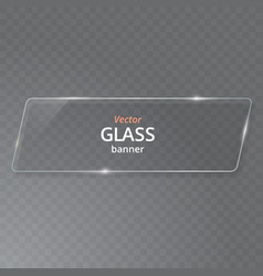 Transparent glass plate mock up see through Vector Image