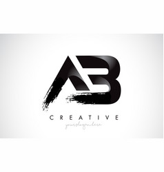 Ab brush letter logo design creative brushed Vector Image