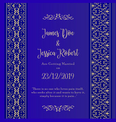 Royal wedding invitation card template Royalty Free Vector