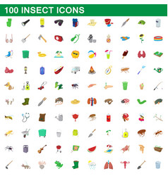 Insect icons set cartoon style Royalty Free Vector Image
