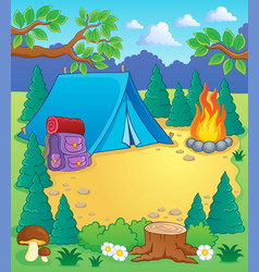 Camping theme frame 1 Royalty Free Vector Image