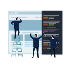 Web site development designers and programers Vector Image