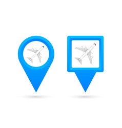Airport pin for concept design pin point icon Vector Image