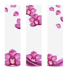 Banner with Purple Orchids Royalty Free Vector Image