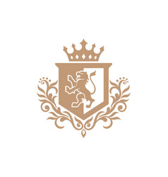 Coat arms heraldic luxury logo design concept Vector Image