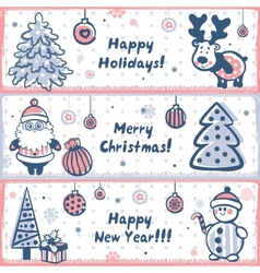 Vintage Christmas set of design elements Vector Image
