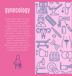 Gynecology poster with flat icons Royalty Free Vector Image