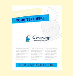 Water drop title page design for company profile Vector Image