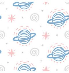 Outer space childish seamless pattern Royalty Free Vector