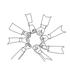 Trendy teamwork concept one single line drawing Vector Image