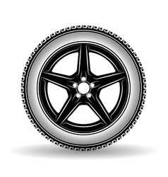 Isolated monochrome car wheel rim Royalty Free Vector Image