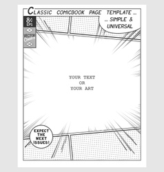 Comic book style template Royalty Free Vector Image