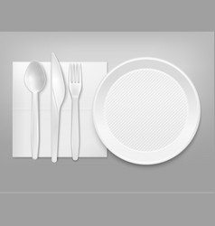 Disposable tableware realistic image Royalty Free Vector