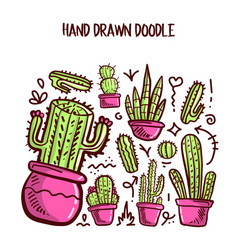 Cactus and succulent set Royalty Free Vector Image