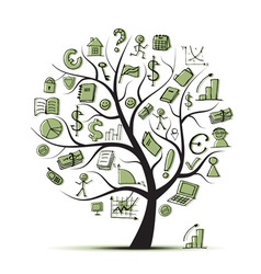 Business idea tree sketch for your design Vector Image