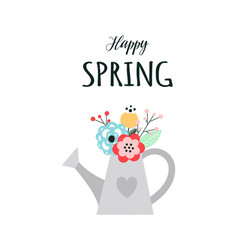 Hand holding colorful flowers on white background Vector Image