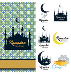 Allah and muhammad arabic letter icon logo Vector Image