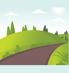 Abstract rural landscape with rising sun Vector Image