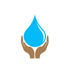 Hand and water logo image Royalty Free Vector Image