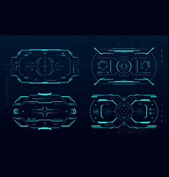 Hud round frames aim control target interface Vector Image