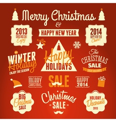Vintage christmas design elements Royalty Free Vector Image