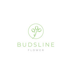 Badge with bud flower logo design Royalty Free Vector Image