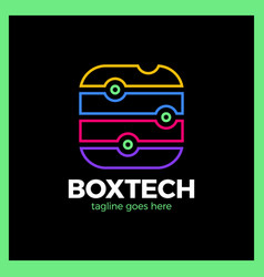 Box tech logo Royalty Free Vector Image - VectorStock