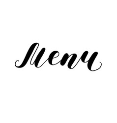Menu word hand written custom calligraphy Vector Image