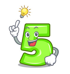 Clown cartoon number five engraved on stone Vector Image