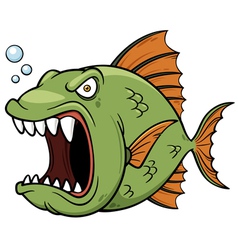 Big angry fish cartoon Royalty Free Vector Image