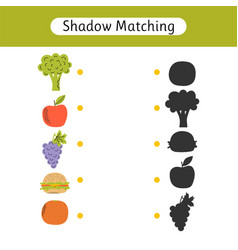 Shadow matching game for kids worksheets Vector Image
