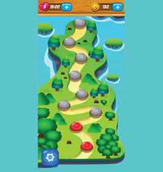 Mobile game level map walkthrough design Vector Image