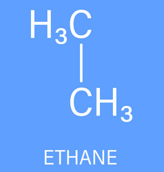 Ethane gas molecule skeletal formula Royalty Free Vector