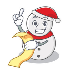Chef snowman character cartoon style Royalty Free Vector