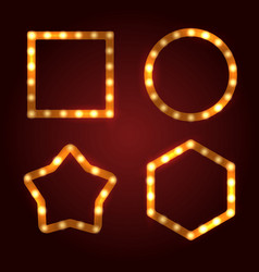 Retro light bulb frame drawn in vintage style Vector Image