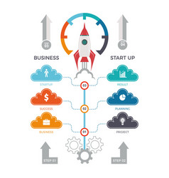Infographics template rocket through Royalty Free Vector
