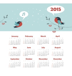 Calendar 2015 year with snowman Royalty Free Vector Image