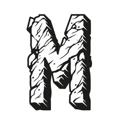 Vintage gray letter m concept Royalty Free Vector Image