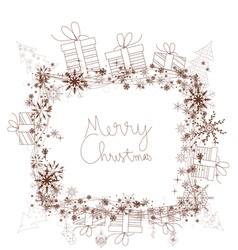 Christmas doodle frame Royalty Free Vector Image
