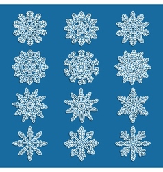 Snowflake Set Royalty Free Vector Image Vectorstock