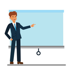 Teacher showing presentation cartoon flat Vector Image