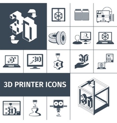 3d printing orthogonal icons Royalty Free Vector Image
