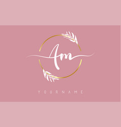 Am a m watercolor letter logo design Royalty Free Vector