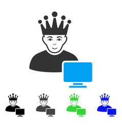 Computer moderator icon Royalty Free Vector Image
