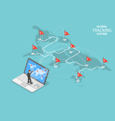 Isometric global logistics network air cargo Vector Image