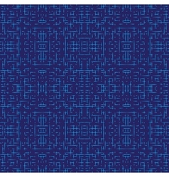 Blue tech square seamless pattern Royalty Free Vector Image