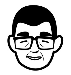 Cute grandfather head avatar character Royalty Free Vector