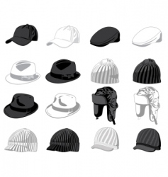 Set of baseball caps front back and side view Vector Image