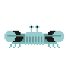 Crab hermit pixel art 8 bit crab in shell marine Vector Image
